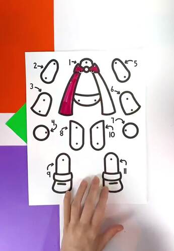 Halloween King & Queen Moveable Paper Puppet Doll Fall Craft Autumn ...