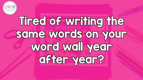 ELA Word Wall Words Sight Words Editable Template Black and White Word ...