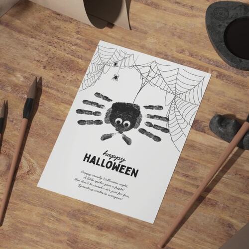 Halloween Handprint Poem Spider Craft October Craftivity Fall Toddler ...