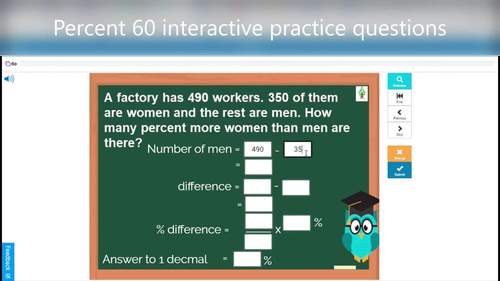 Percent interactive problem 60 questions | Boom card by SG Math Guru