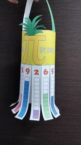 Pi Day Windsock Craft Math Activities Coloring Page MARCH DECORATION