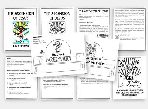 Ascension of Jesus Bible Lesson for Sunday School by Aprilmakesprintable