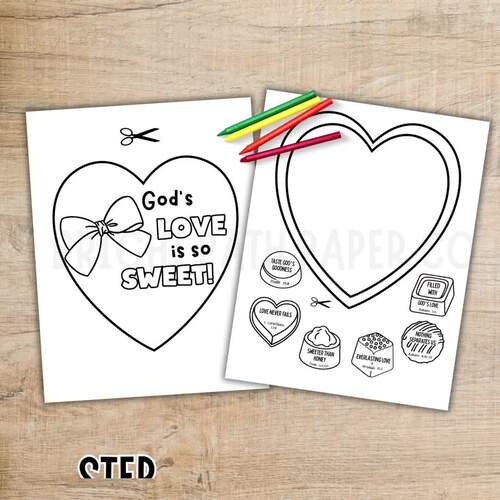 Christian Valentine’s Day Bible Coloring Page Craft, Sunday School ...