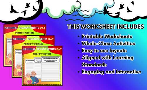 NATIONAL GRANDPARENTS DAY PROMPT WRITING WORKSHEET GRADE (3-8) | TPT