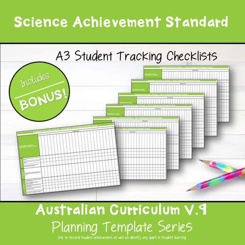V9 Australian SCIENCE ACHIEVEMENT STANDARD CHECKLISTS Bundle Pack ...