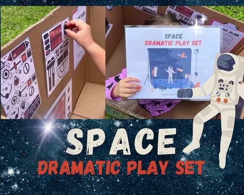 Space Dramatic Play Set, Pretend Play Activity, Astronaut and Planets ...