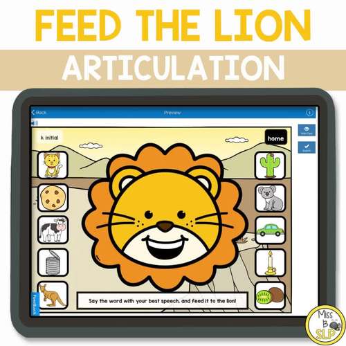 Digital Articulation Feed the Lion - Boom Cards by Miss B SLP | TPT