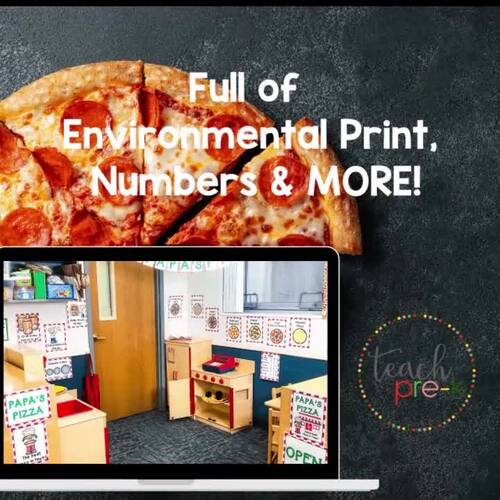 Pizza Restaurant Dramatic Play Center Printables, & Signs for Pretend Play