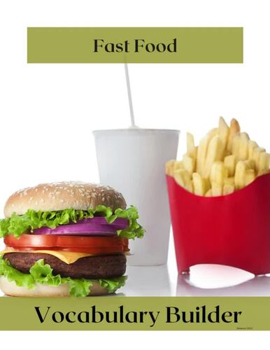 Fast Food - EDITABLE Vocabulary Builder with IPA List | TPT