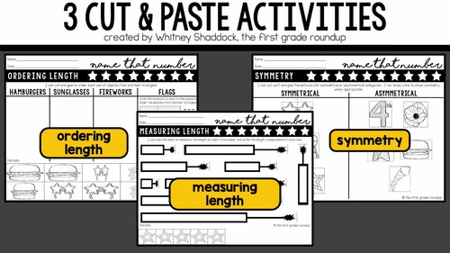Patriotic & Memorial Day Math Worksheets for First Grade Math Review