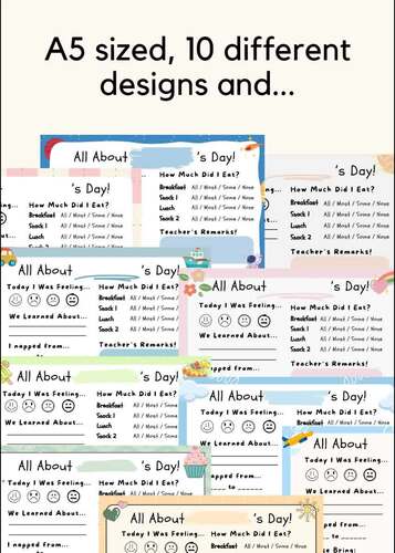 12 Preschool Daily Reports | Daycare Daily Log | Toddler Log ...