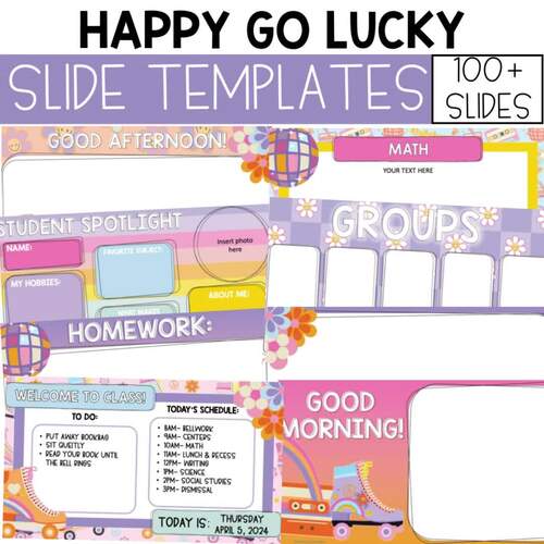 Groovy Retro Slides Templates / Google Slides / Happy Go Lucky | TPT