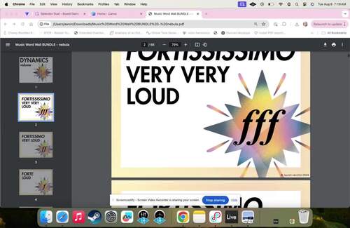 Music Class Decor Word Wall Posters BUNDLE - nebula theme + Google™ Slides