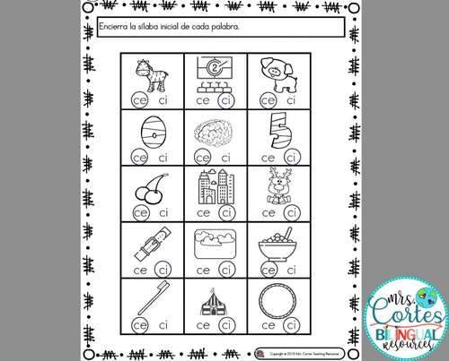 Centros conciencia fonológica- Letra C /s/ by mrscortes | TPT