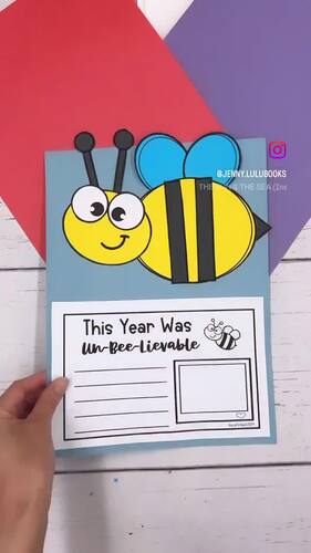 This Year Was Un-BEE-Lievable End of the Year Activity Craft Writing Summer