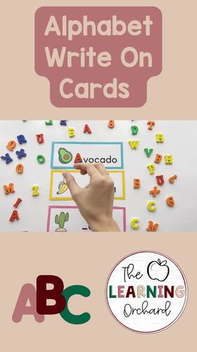Alphabet Beginning Initial Sounds WRITE CARDS for Kindergarten Literacy ...