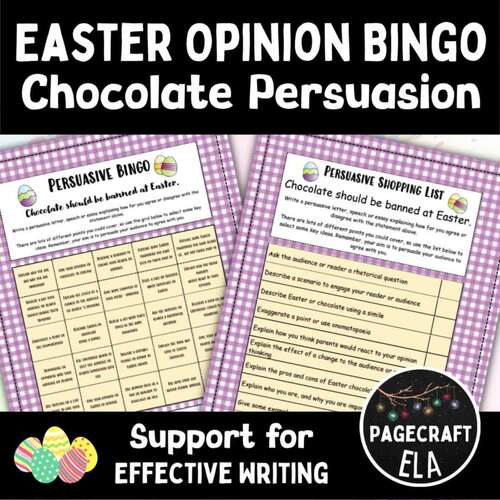 Easter Persuasive Writing Task – Should Chocolate Be Banned? | Bingo ...