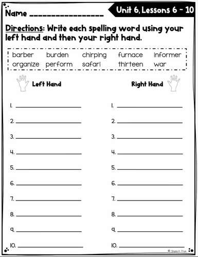 CKLA Grade 2 Skills Spelling Activities Unit 6 Amplify Worksheets ...