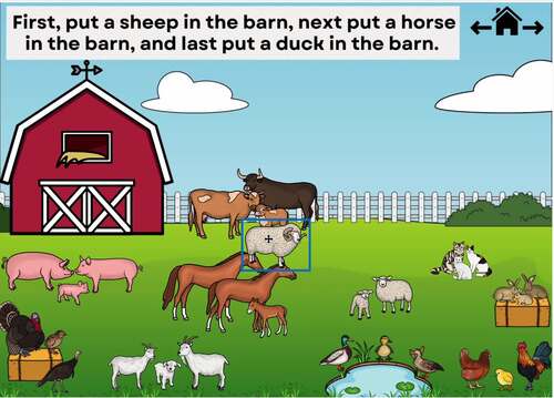 Following Temporal Directions Farm Animal Style BOOM Cards™ Bundle