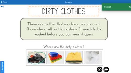 Washing Laundry for Special Education Life Skills class Boom™ Cards