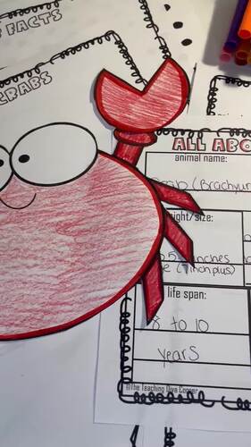All About Crabs Non Fiction Animal Report by The Teaching Diva Corner