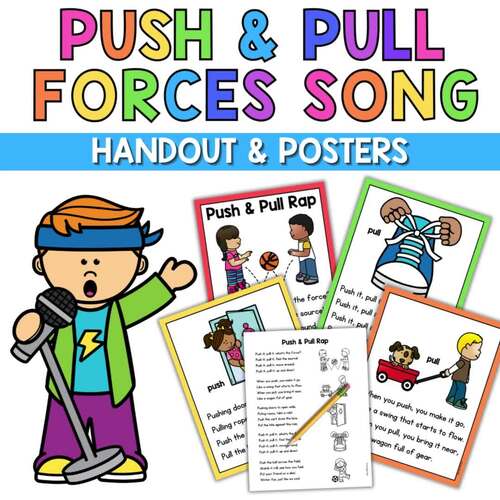 Push and Pull Song Rap Forces | Force & Motion 1st 2nd Grade Science ...