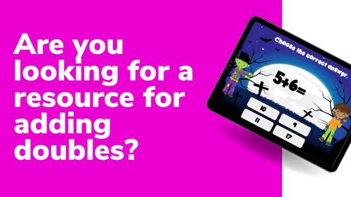 Doubles Plus One Halloween Digital Boom Task Cards by Fiddleheads