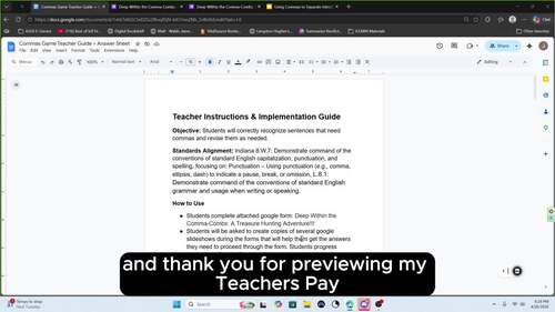Comma Escape Room Activity | Middle School Grammar Game | Google Forms ...