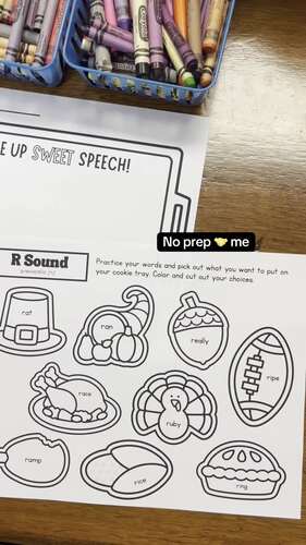 Thanksgiving Speech Therapy Articulation Craft | Build Your Own Cookie Tray
