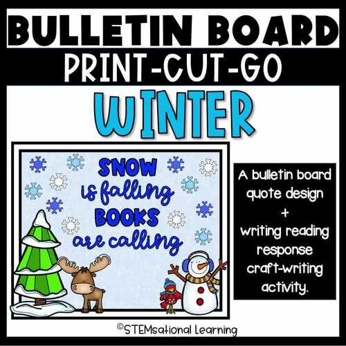 Winter January New Year Bulletin Board Reading Library Door Decor Hall ...