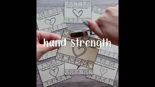 Hole Punch Cards: Fine Motor Activity [Valentine's Day / heart theme]