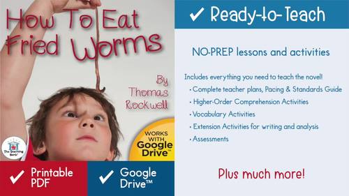 How to Eat Fried Worms Novel Study Book Unit by The Teaching Bank