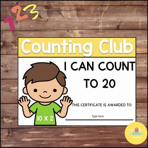 I Can Count To Club Interactive Certificates & Resources for Counting ...