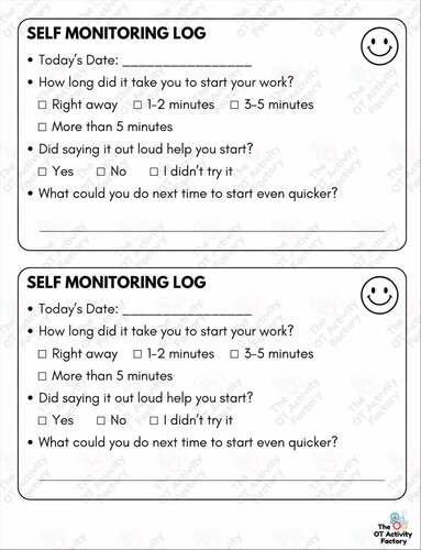 Task Initiation Bundle: Executive Functioning Worksheets | Occupational ...