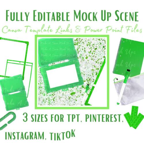 Dry Erase Pocket and Marker in Green Scene - Moveable and Customizable ...