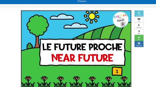 French Near Future BOOM CARDS with audio | Futur Proche SET 1 | TpT