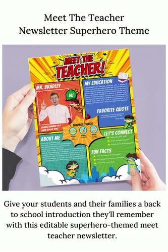 Weekly Newsletter Template Editable | Sunflower Theme Meet the Teacher