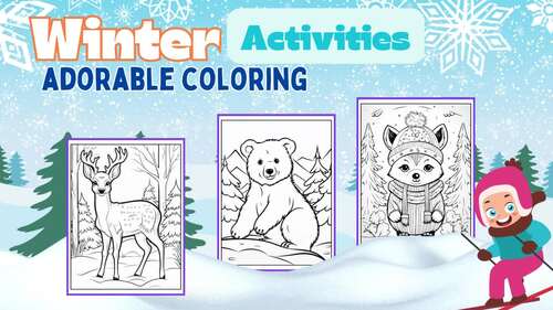 Winter December Seasonal Holiday No-prep Animal Activities Coloring ...