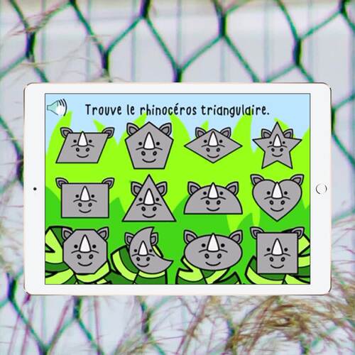Trouve le triangle avec audio | Vocabulaire du zoo | Cartes Boom