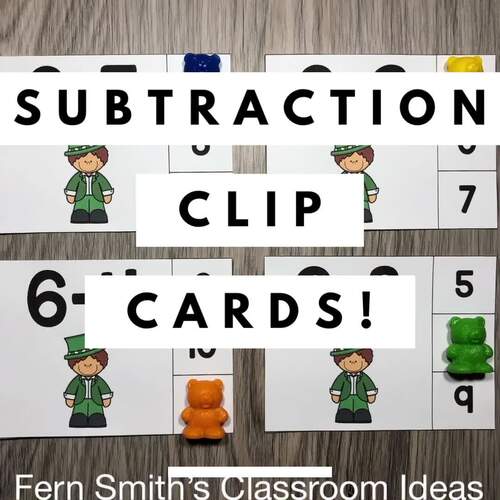 Subtraction Clip Cards Dollar Deal by Fern Smith's Classroom Ideas