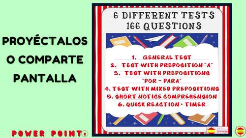 Spanish test 6 quizzes High school no prep AP Spanish español avanzado