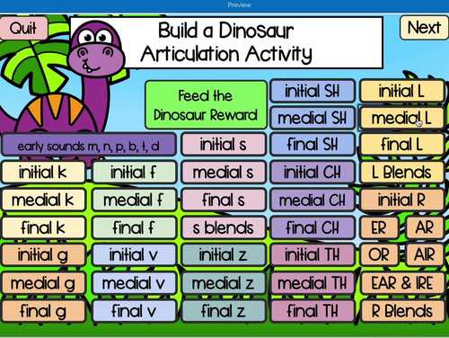 Build a Dinosaur Boom Cards™ Speech Therapy Digital Articulation Activity