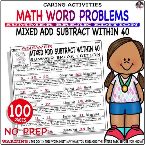 Math word problems addition and subtraction within 40 Focus - Summer ...