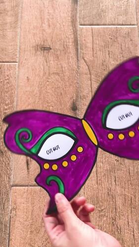 Mardi Gras Masks on Stick Craft Fun Fat Tuesday Carnival Masquerade ...