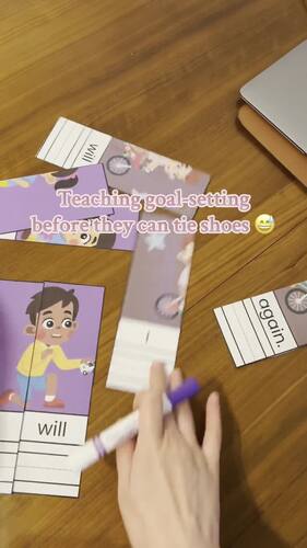 Kindergarten Sentence Scramble Puzzles | Goal Setting, Phonics, Writing ...