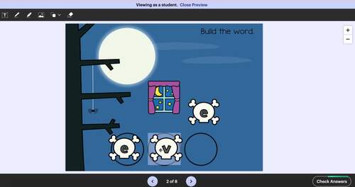 Halloween Phonics CVCe Long E Word Building Google Slides by Prepped in ...