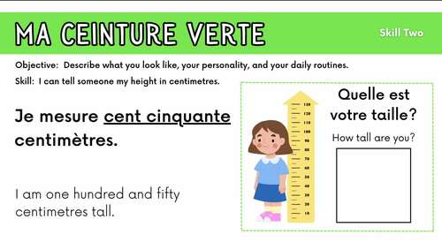 French Dojo: Green Belt Teacher Instructional Slide Deck (CEFR A1 FSL ...
