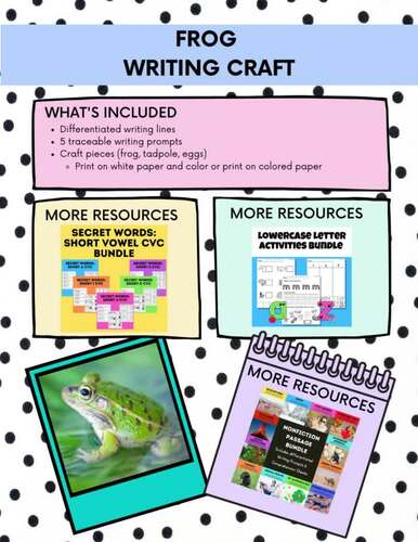 Frog Life Cycle Writing Craftivity - Fun & Engaging Writing Prompts & Craft