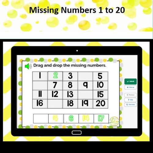 Missing Numbers 1 to 20 Boom Cards by Limes and Lemons | TPT