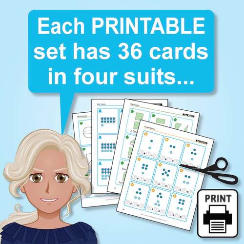 Kindergarten Math Sense 8 Card Games & Activities Bundle | Print & PPT ...